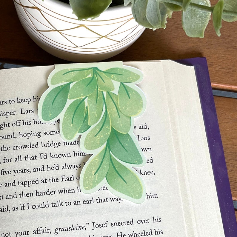 Magnetic Bookmark, Trailing Plant Hand Illustrated Magnetic Bookmark ...