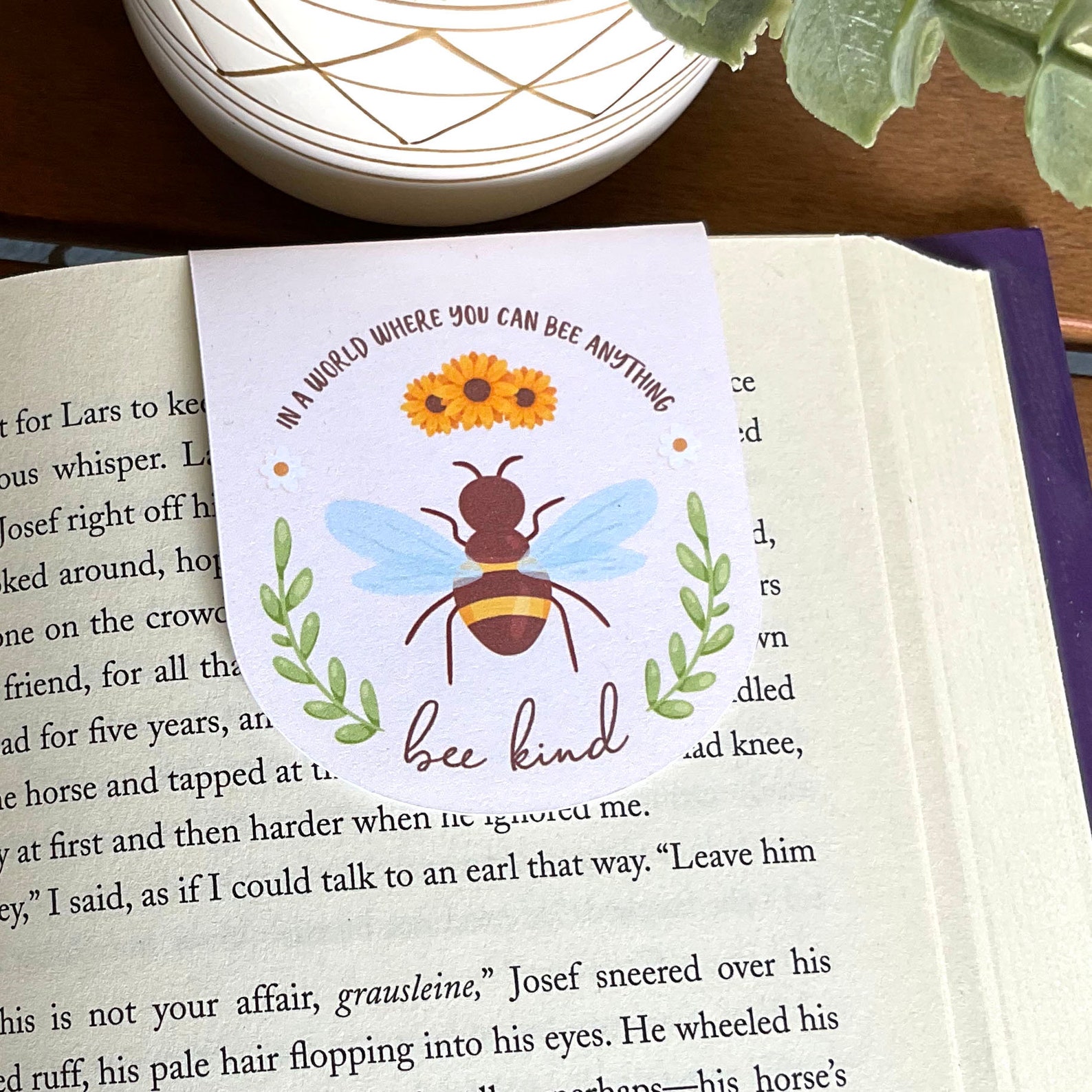 Magnetic Bookmark, Bee Kind Hand Illustrated Magnetic Bookmark, Cute ...