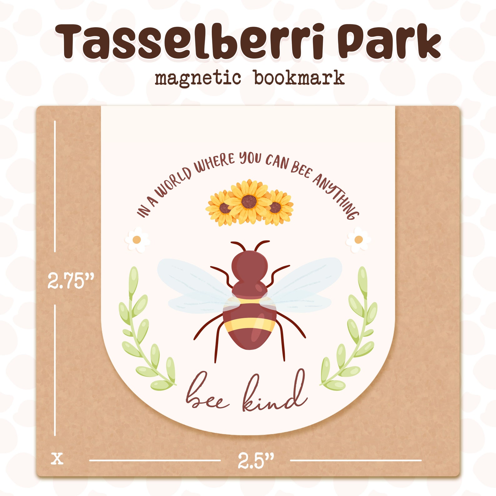 Magnetic Bookmark, Bee Kind Hand Illustrated Magnetic Bookmark, Cute ...