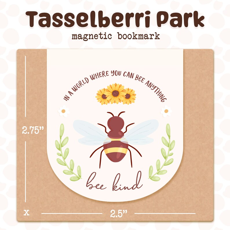 Magnetic Bookmark, Bee Kind Hand Illustrated Magnetic Bookmark, Cute ...