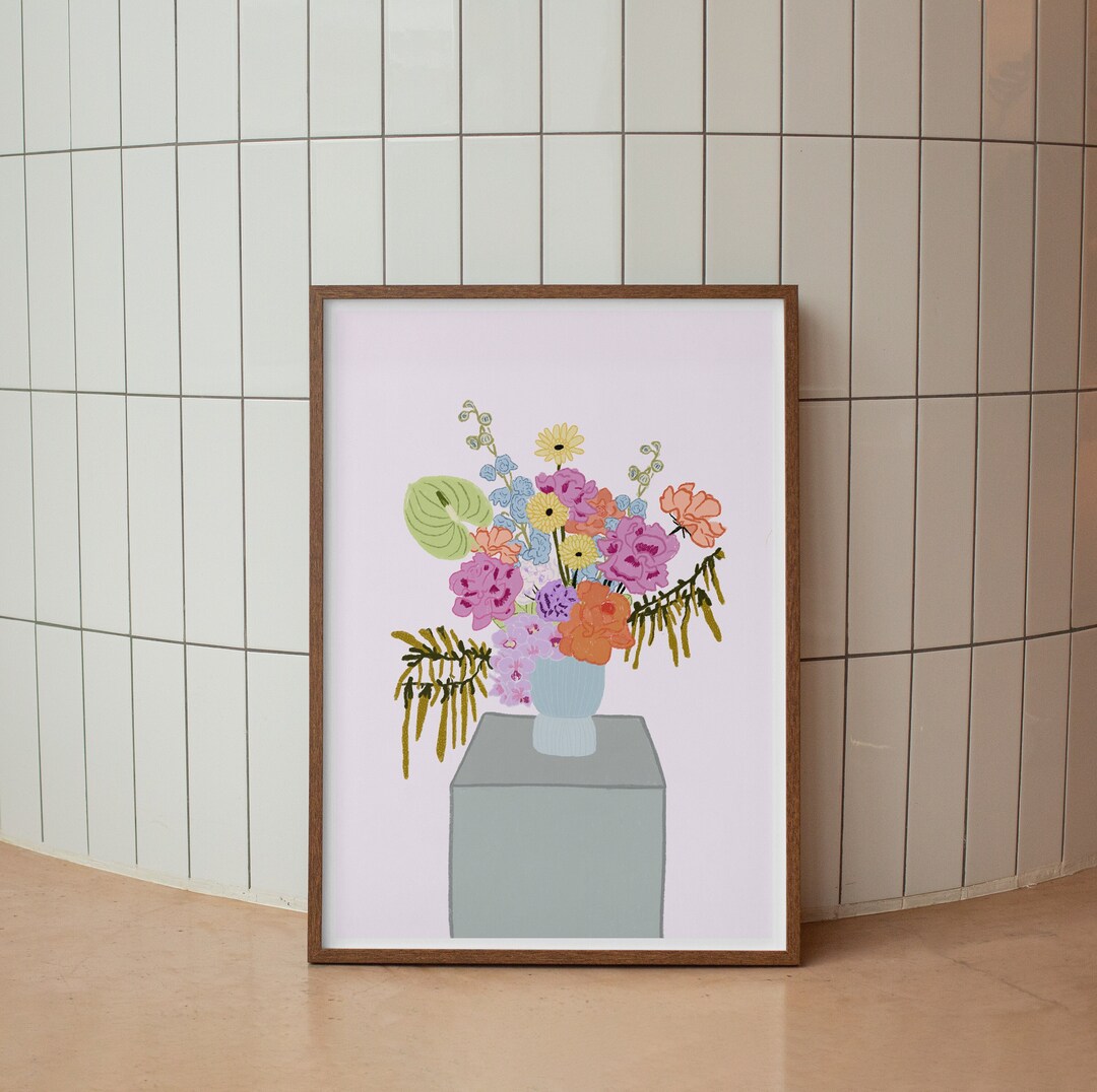 Flower Stand Art Print - Etsy