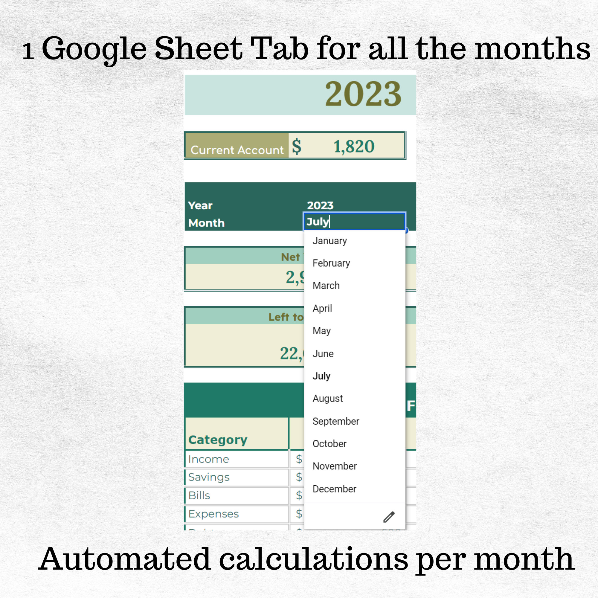Ultimate Monthly Budget Spreadsheet for Google Sheets Budget ...