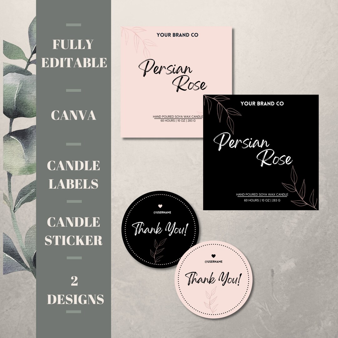 Candle Label Editable Template, Printable Candle Label Instructions ...