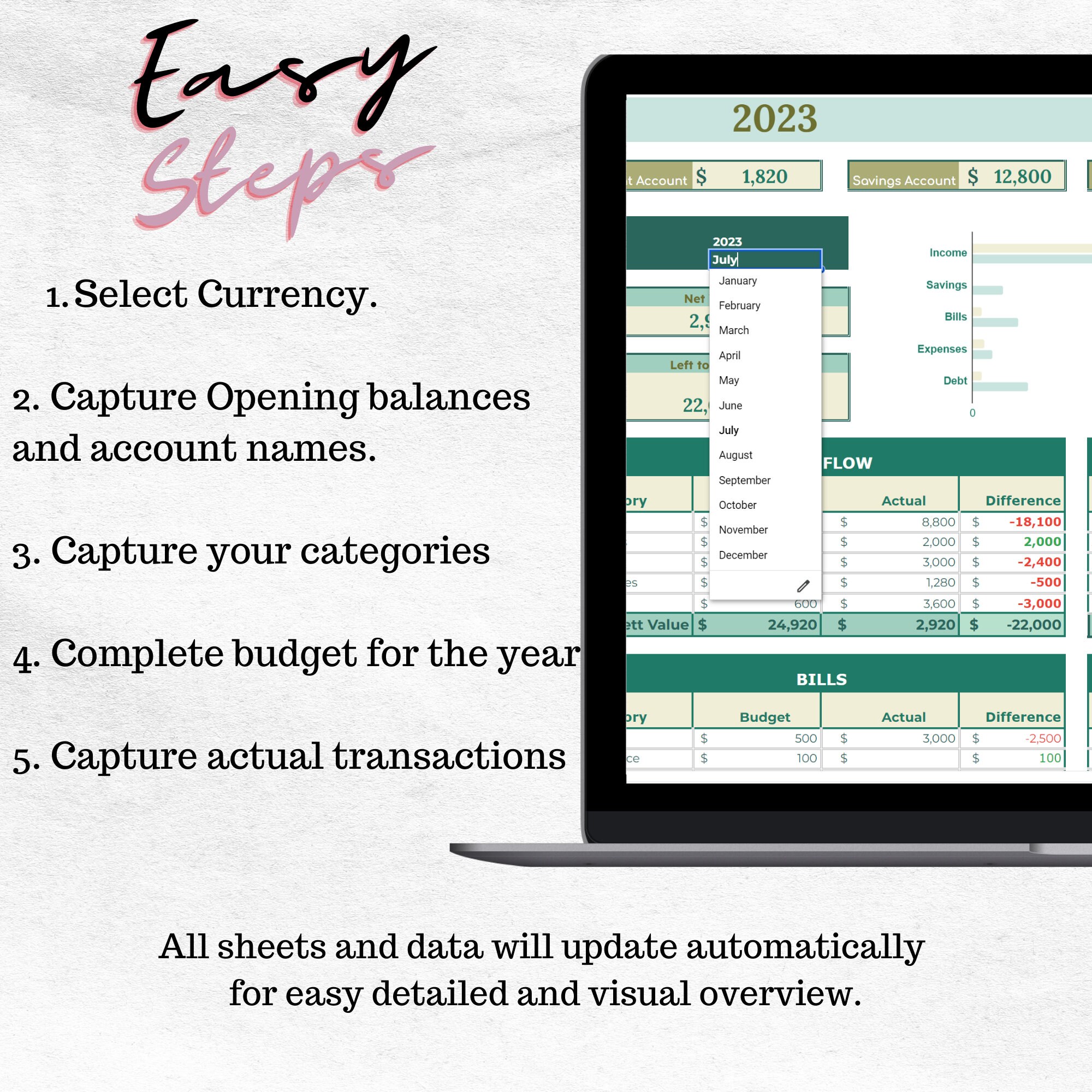 Ultimate Monthly Budget Spreadsheet for Google Sheets Budget ...