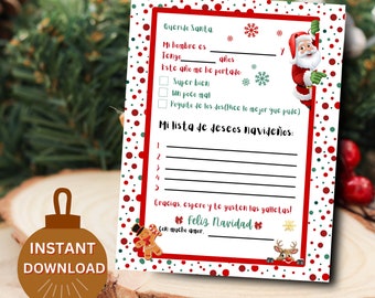 Carta Para Santa Letter for Santa in Spanish - Etsy
