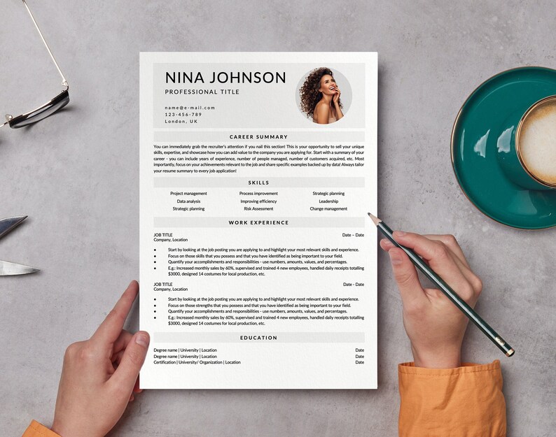 Resume Template Google Docs Word Pages Professional Resume - Etsy