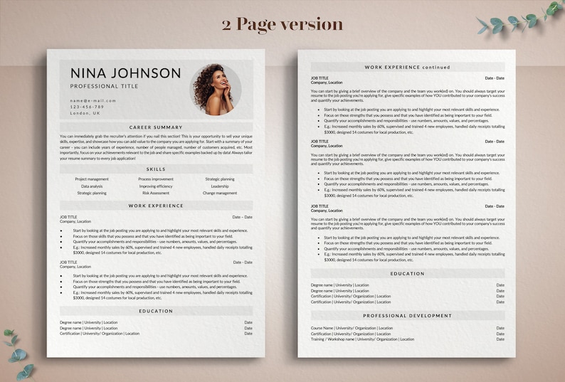 Resume Template Google Docs, Word, Pages, Professional Resume Template ...