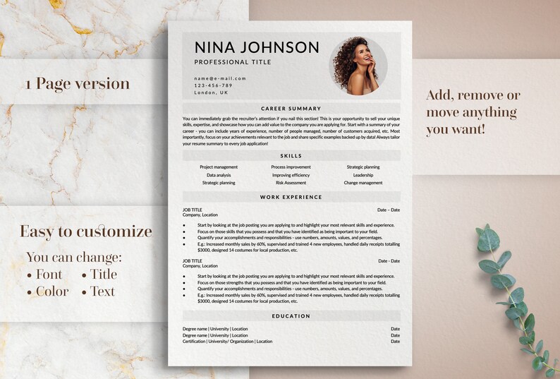 Resume Template Google Docs, Word, Pages, Professional Resume Template ...