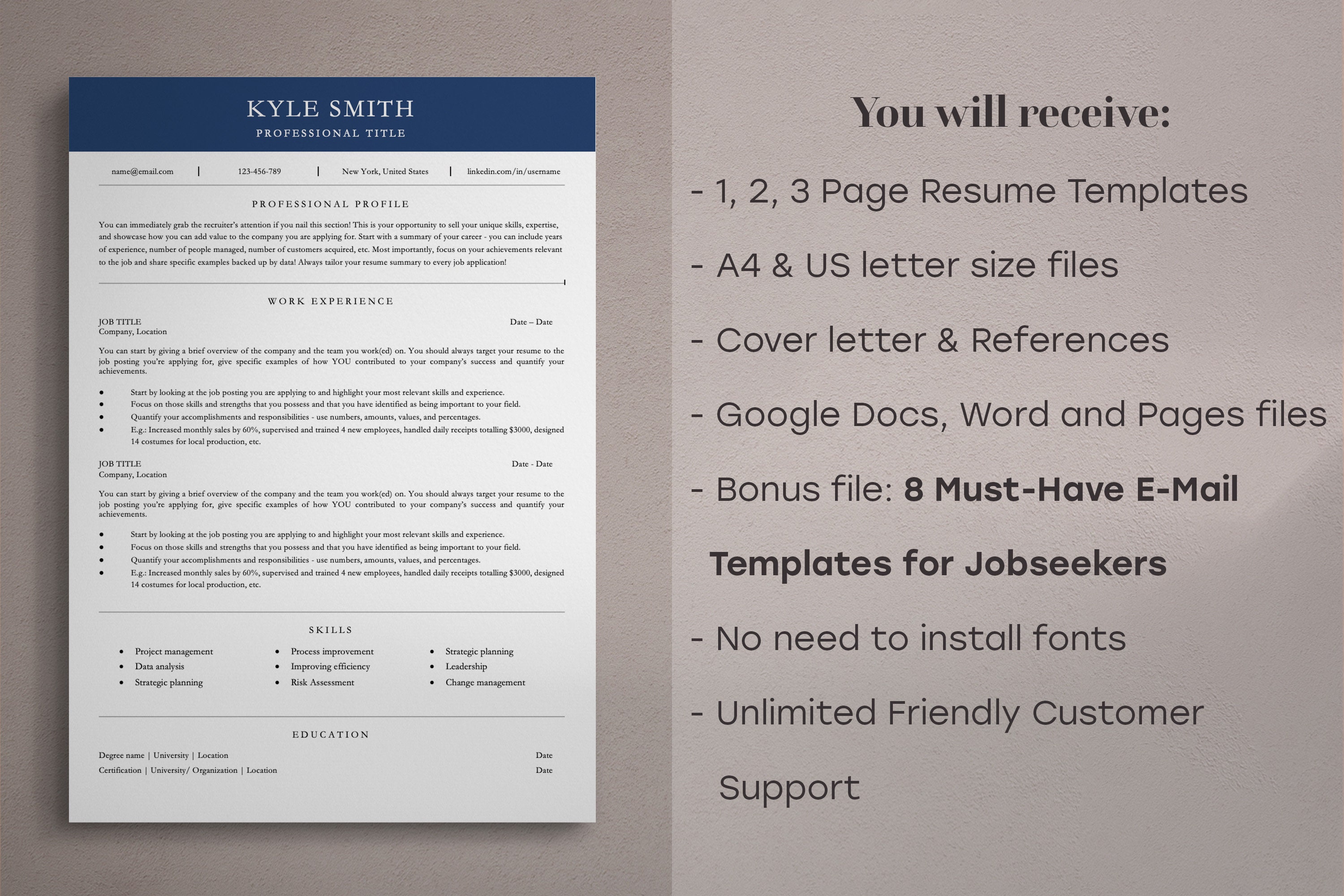 Executive Resume Template Google Docs, Word, Pages , Professional ...