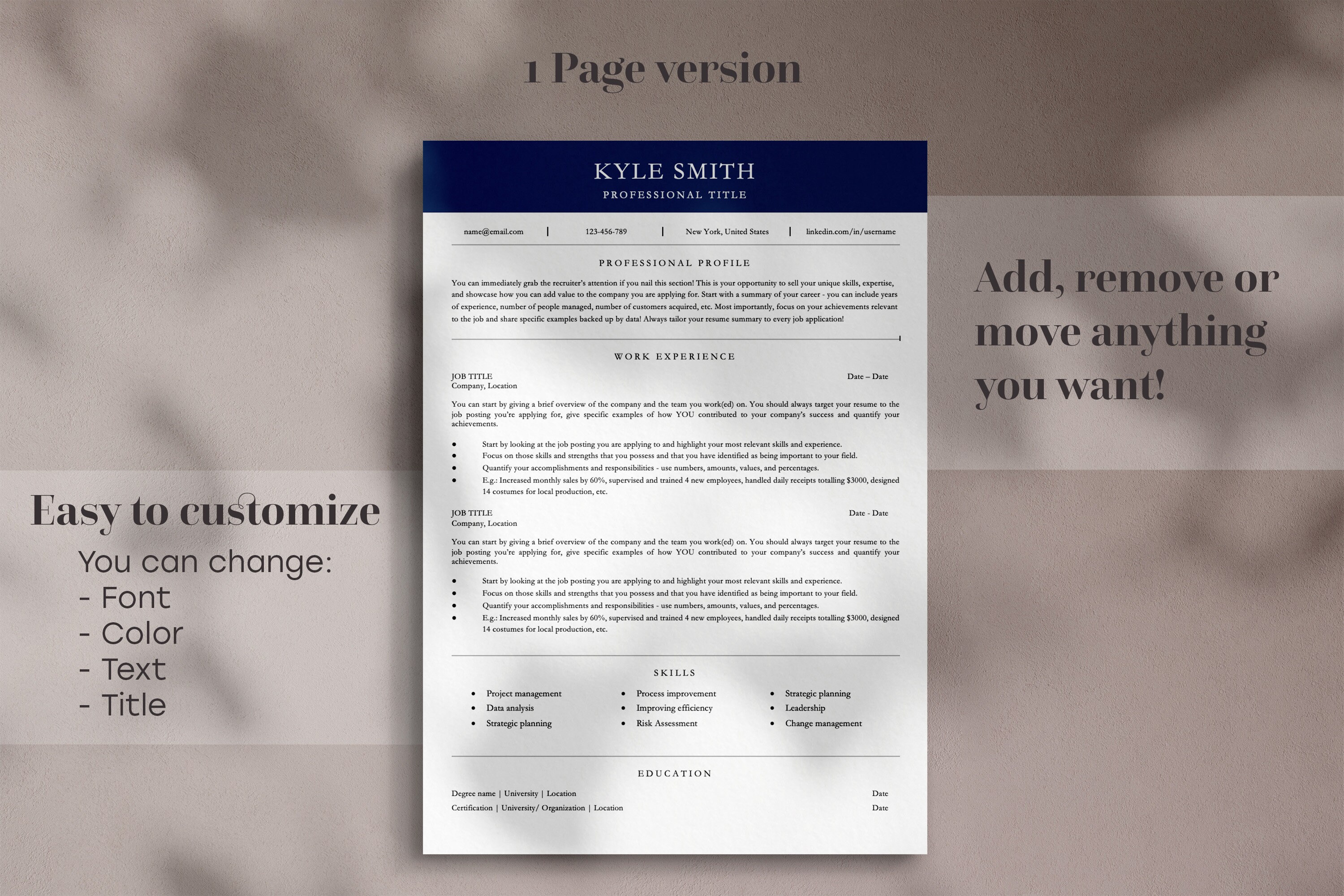 Executive Resume Template Google Docs, Word, Pages , Professional ...