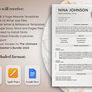 Resume Template Google Docs, Word, Pages, Professional Resume Template ...