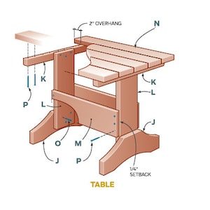 Adirondack Chair and Table Plans/adirondack Table/diy Plan/woodworking ...
