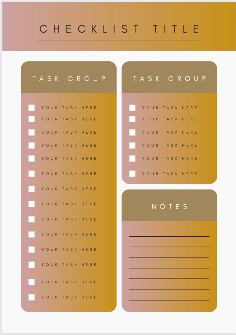 Simple Checklist Template - Etsy