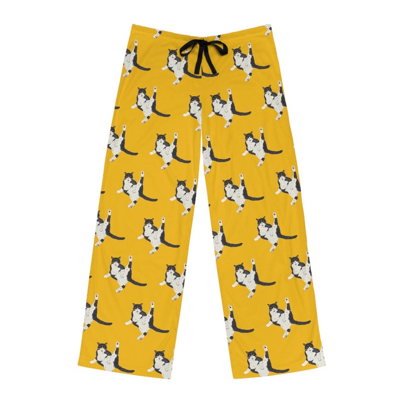 Yellow Cat Pajama Pants for Mentuxedo Cat Lover Gift Black - Etsy