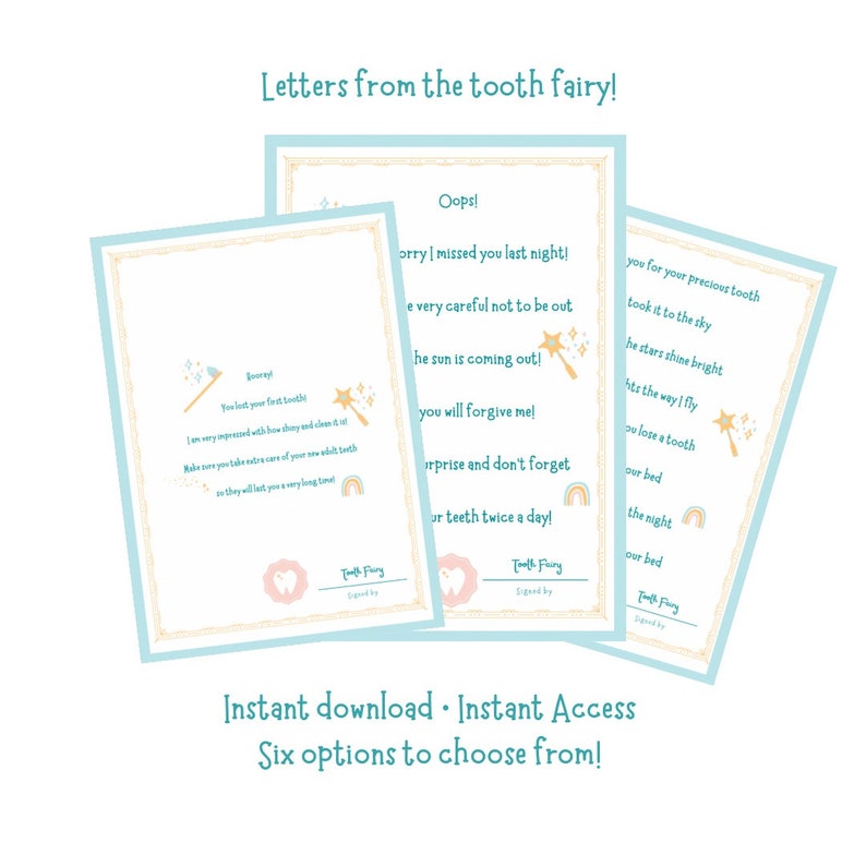 Letters From the Tooth Fairy! *PRINTABLE* Instant Download - Etsy