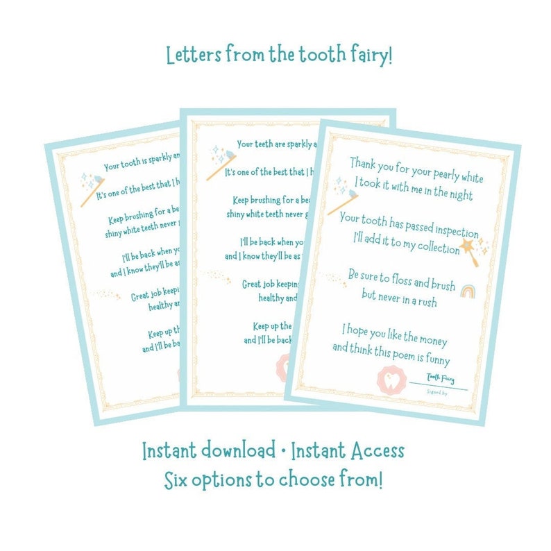 Letters From the Tooth Fairy! *PRINTABLE* Instant Download - Etsy