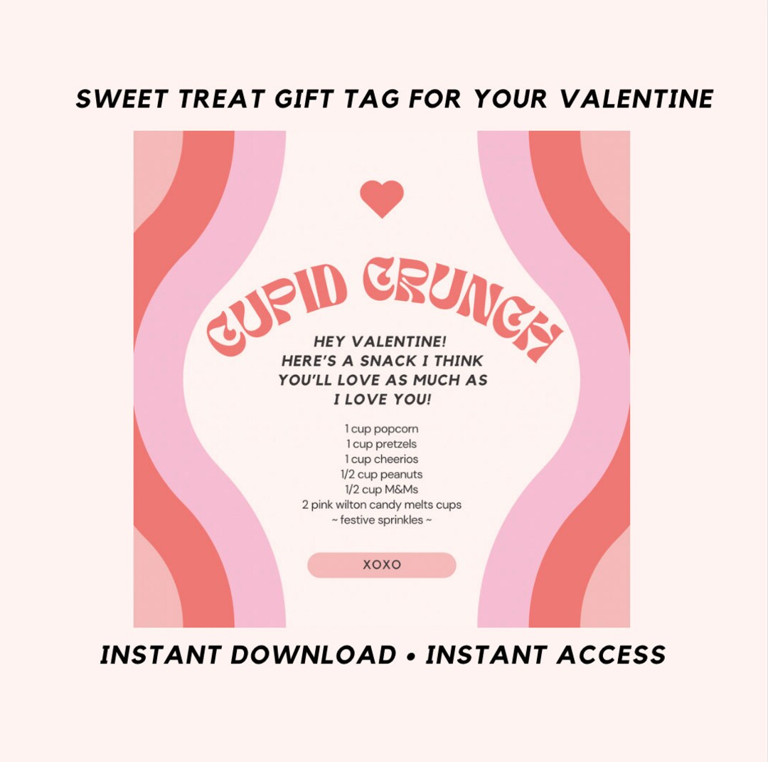 Cupid Crunch Gift Tag + Recipe *PRINTABLE* - Etsy