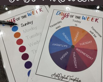 Days of the Week Wheel - Etsy