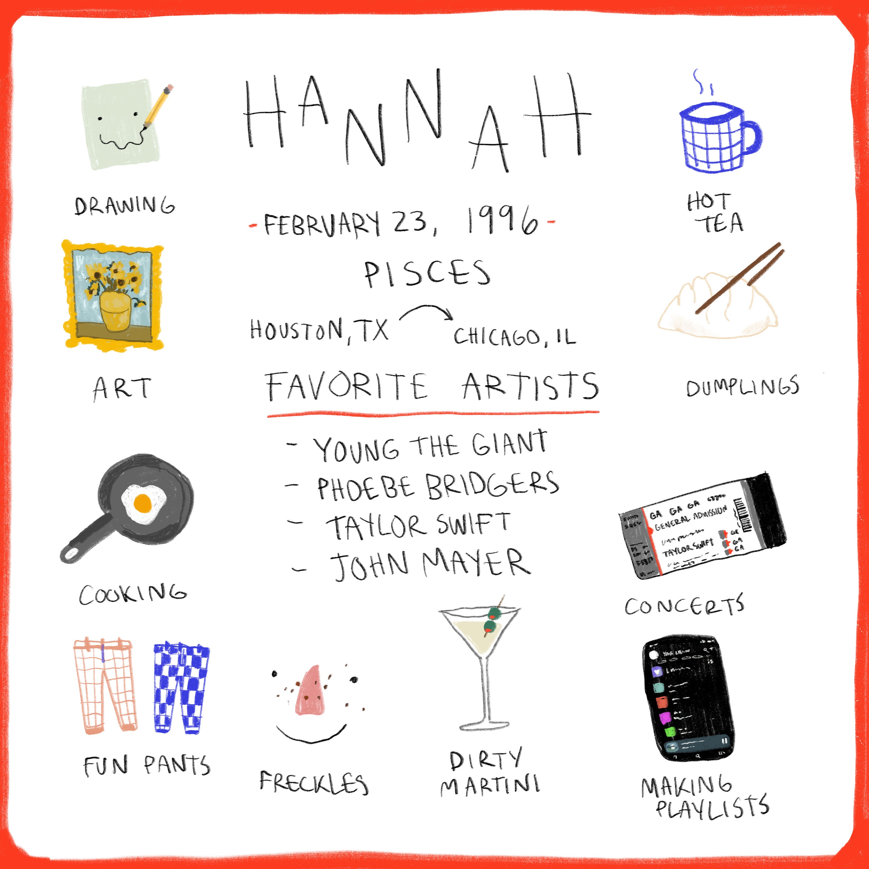 Customized FAVORITE THINGS PRINT for Friends or Couples - Etsy