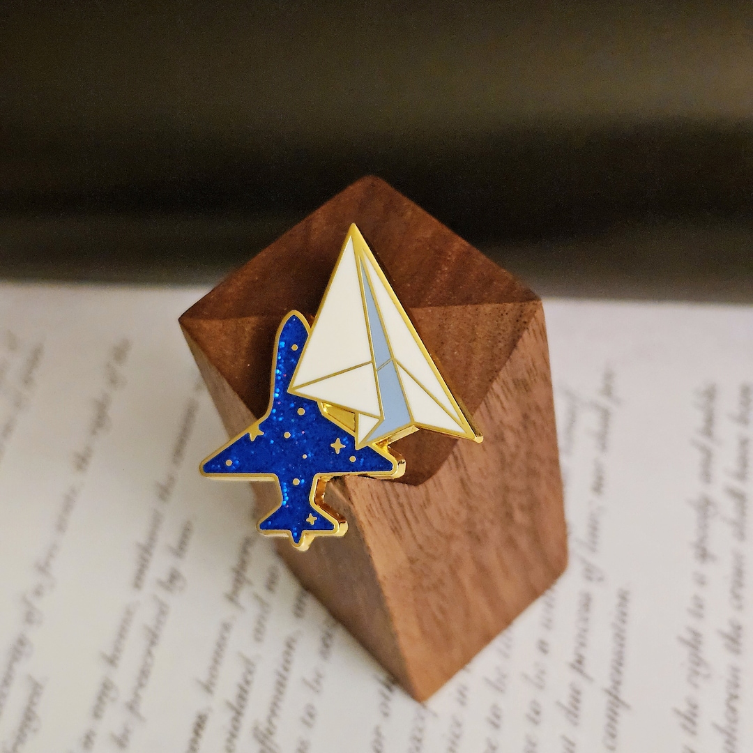 Enamel Paper Plane Pin, Metal Lapel Brooch - Etsy