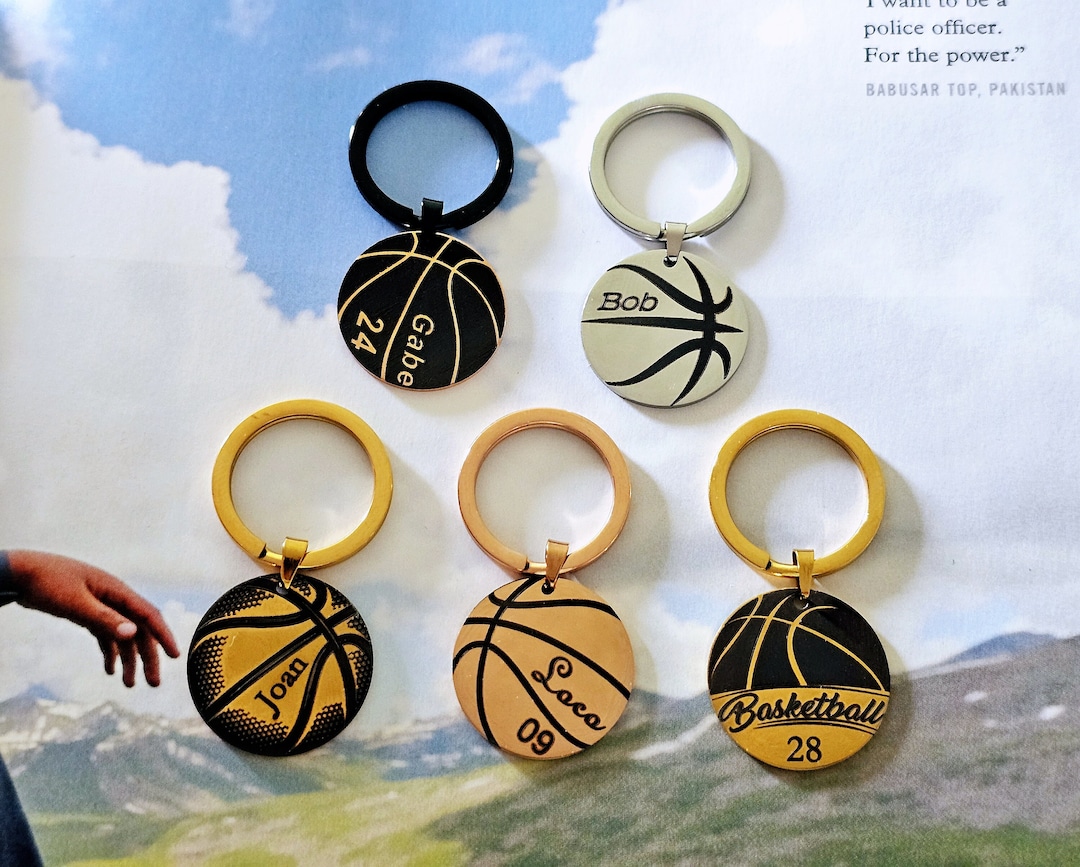 Personalized Basketball Keychain, Basketball Gift, Basketball Player ...