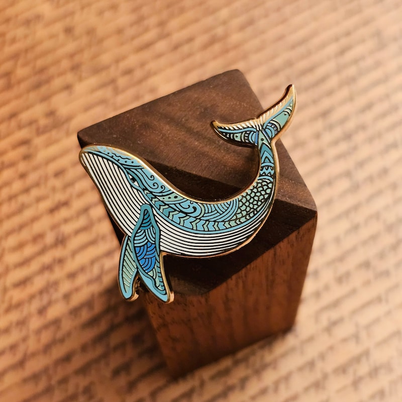 Whale Enamel Pin - Etsy