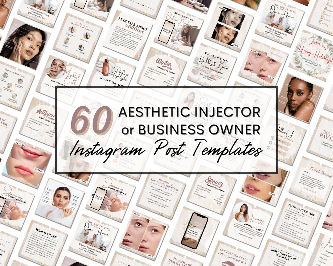 Aesthetic Injector Templates Botox Filler Posts Canva Templates Medspa ...