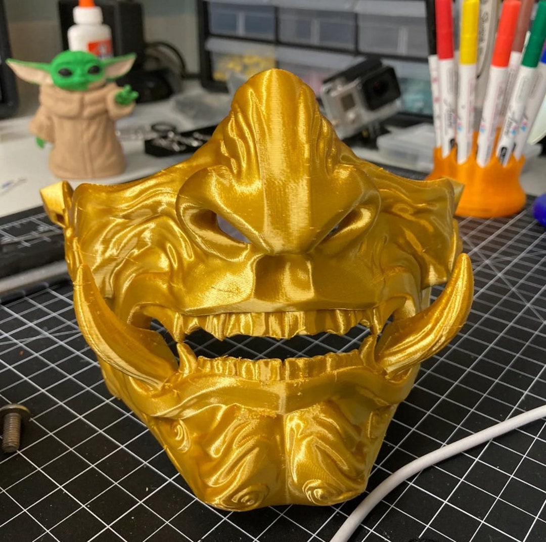 Japanese Samurai Ninja Adult Face Mask 3D Printed Cosplay - Etsy