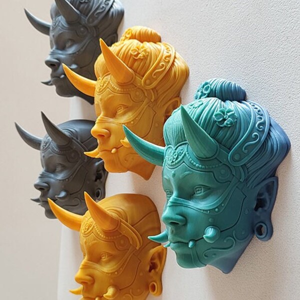 Japanese Wall Art Mask - Etsy