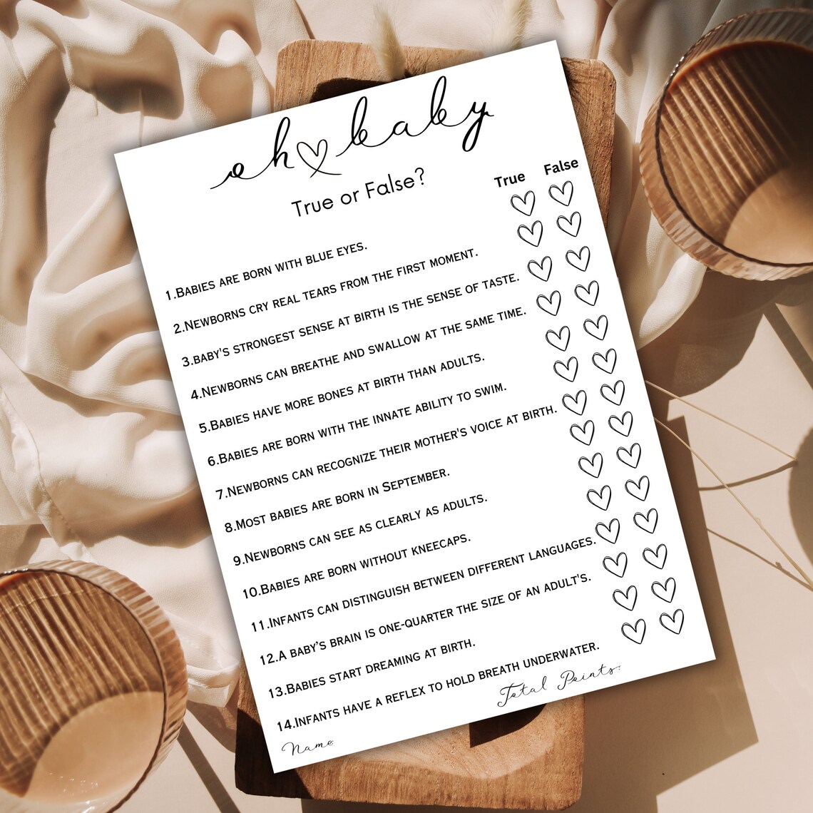 Baby Shower Game True or False Baby Shower Games Printable Oh Baby True ...