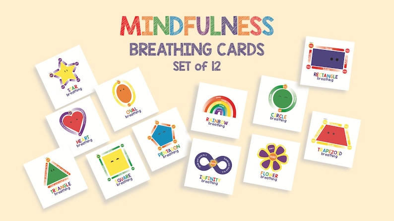 Mindfulness Breathing Activity Cards, Finger Tracing Cards, School ...