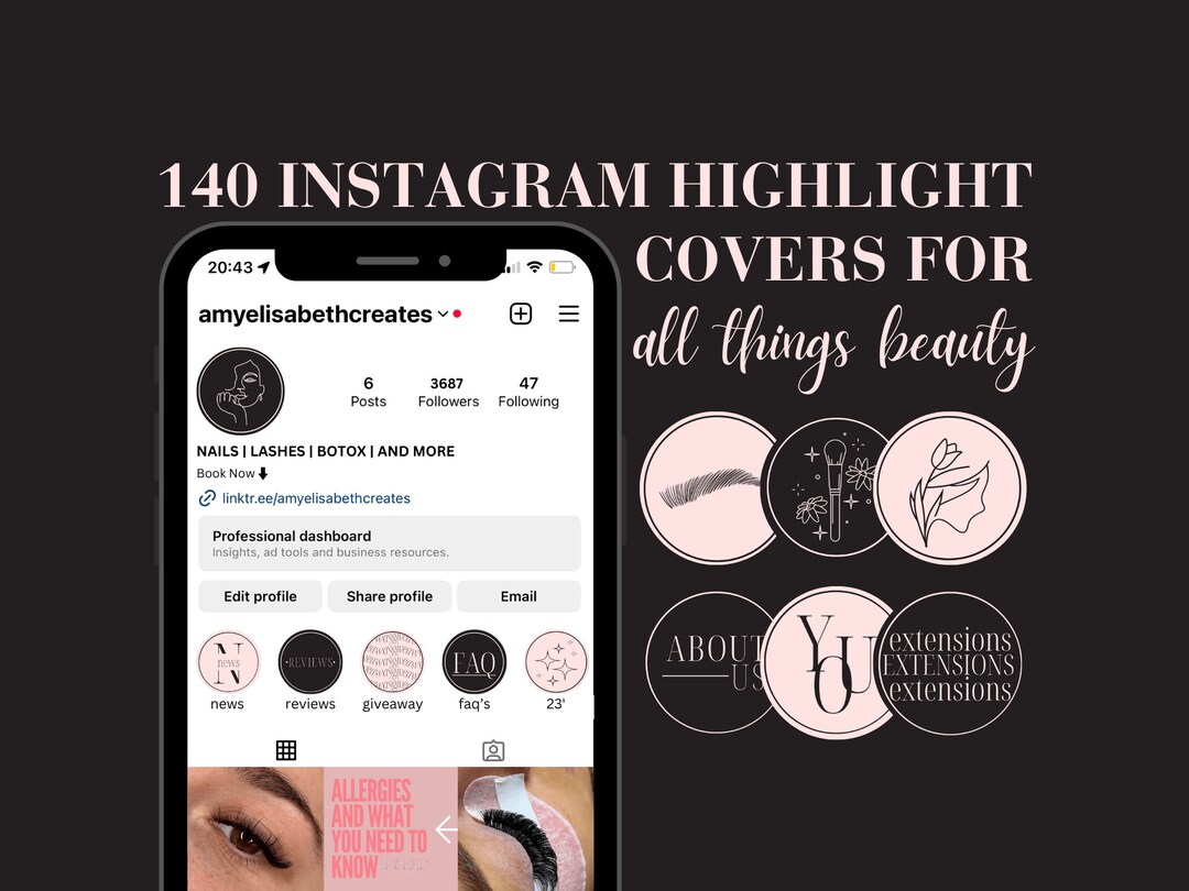 Instagram Highlight Covers | Instagram Templates | Beauty Highlight ...