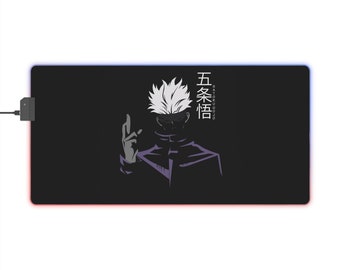 Aesthetic Jujutsu Kaisen Gojo Satoru Anime Desk Mat, Gaming Mouse Pad ...