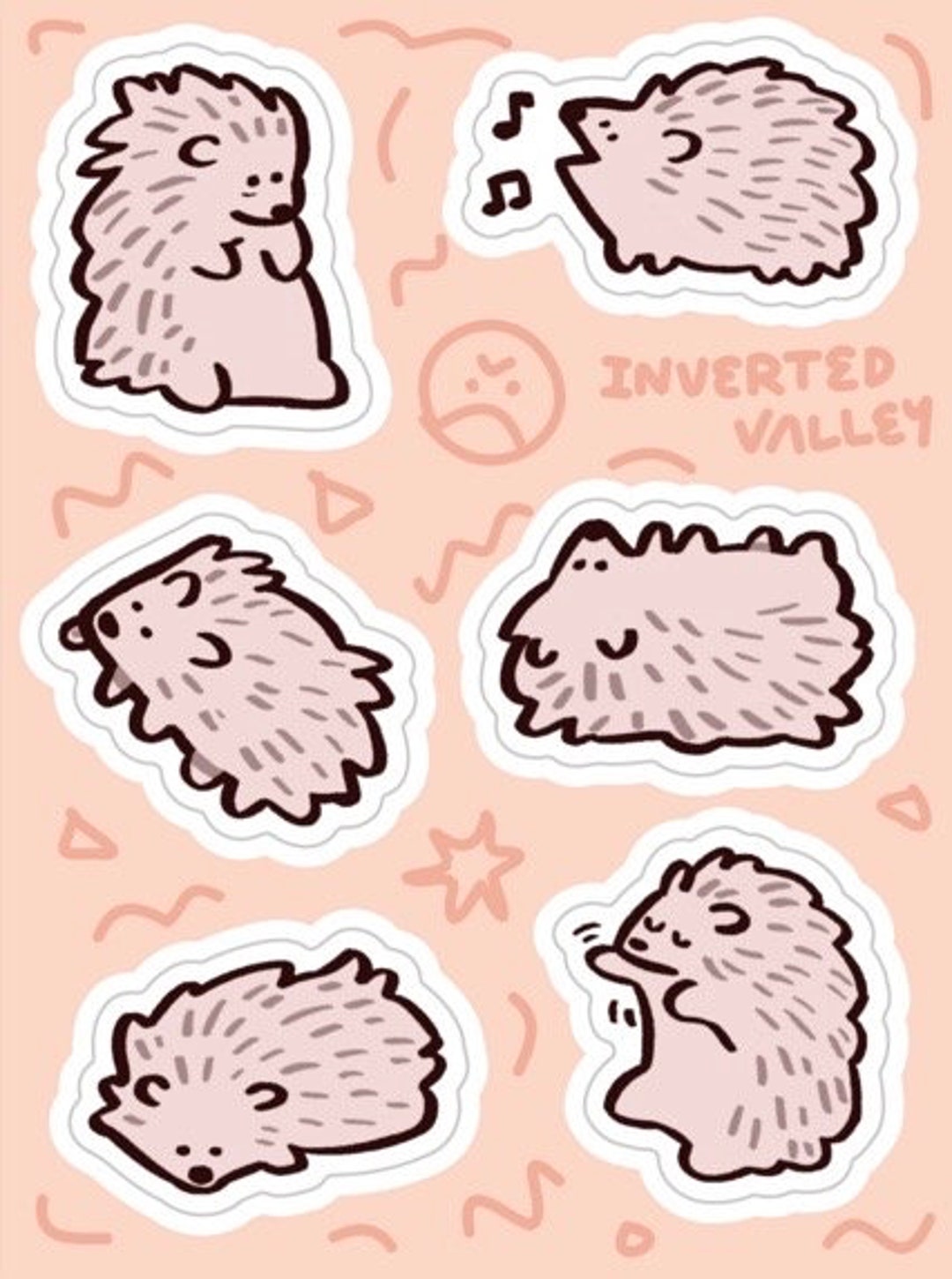 Cute Hedgehog Sticker Sheet | Animal Lover Gifts, Waterproof ...