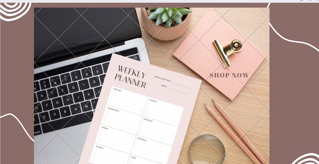 Rose Pink Classy DAILY/WEEKLY PLANNER - Etsy