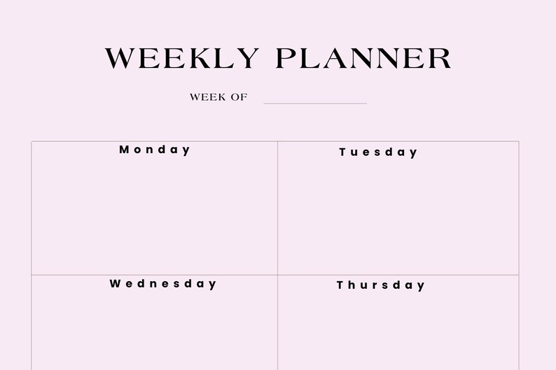 Simple Cute Pink DAILY PLANNER - Etsy