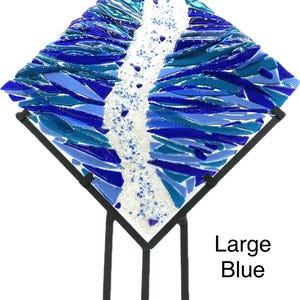 Fused Glass Art | Flowing River-inspired Framed Glass Decor | Abstract ...
