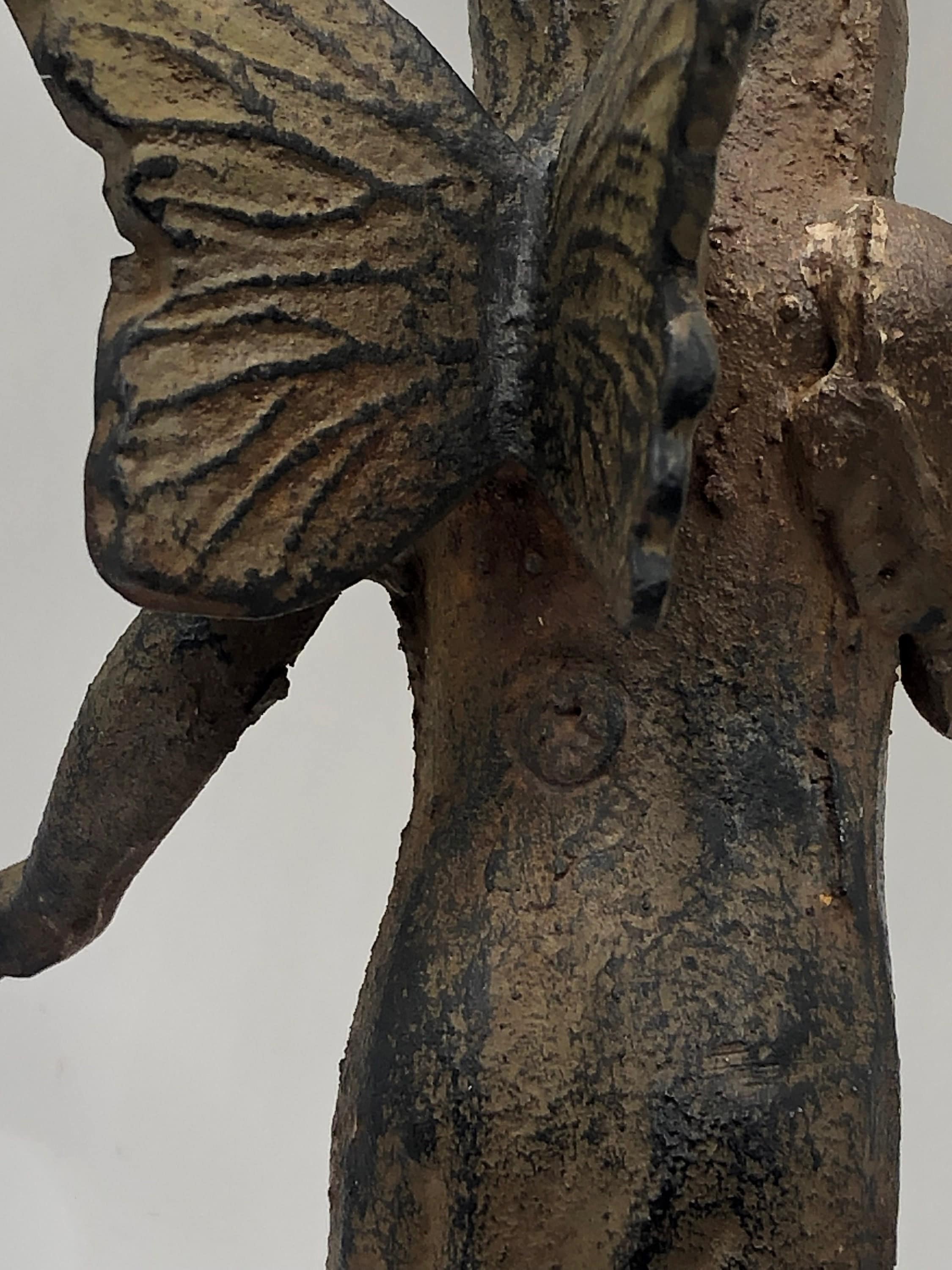 Cast Iron Angel With Bird - Etsy