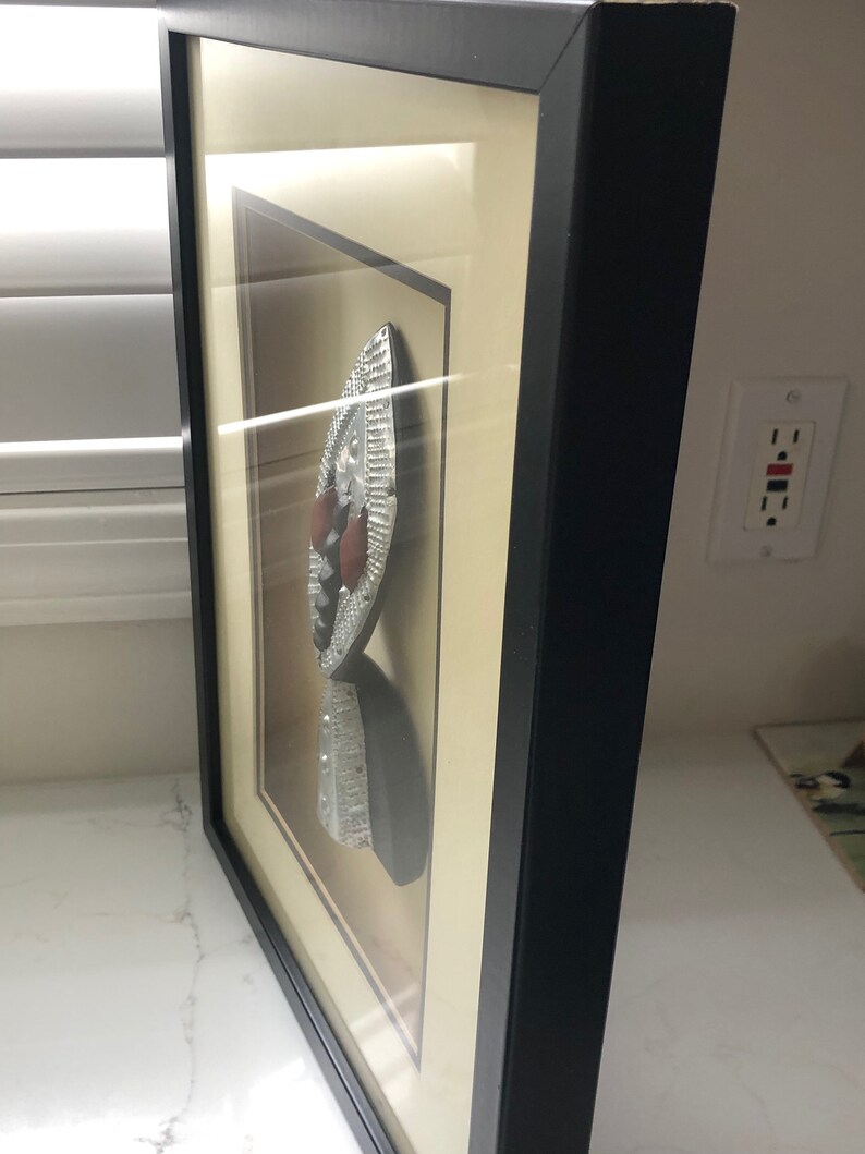 African Artifact Shadow Box Made of Metal & Stone Mask - Etsy