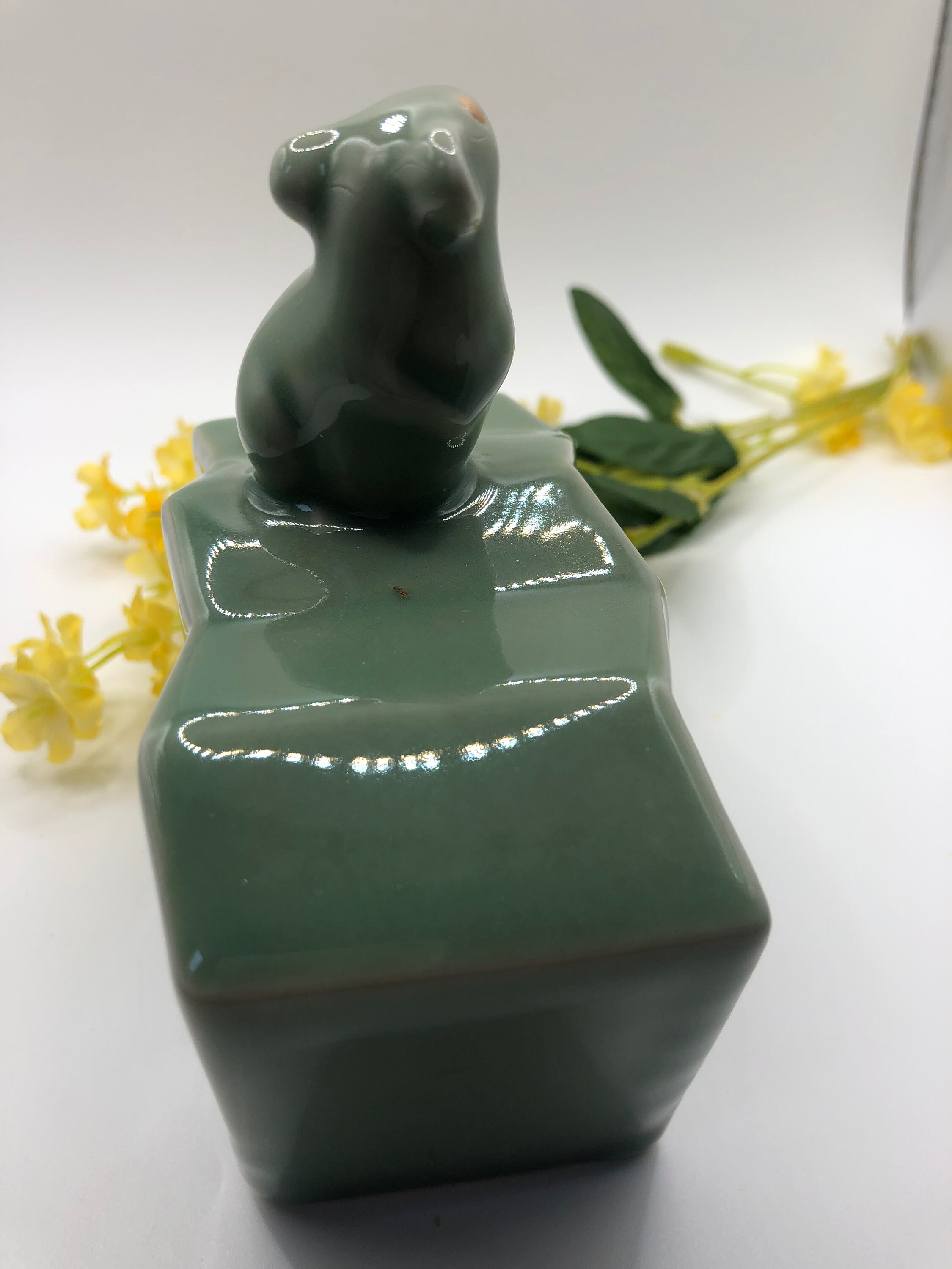 Adorable Soft Sage Green Mouse on Top of Cheese Slice - Etsy