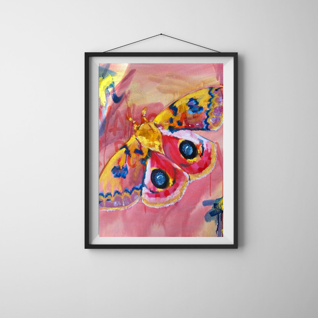 Moth Oil Painting on Canvas Original Moth Painting for Wall - Etsy
