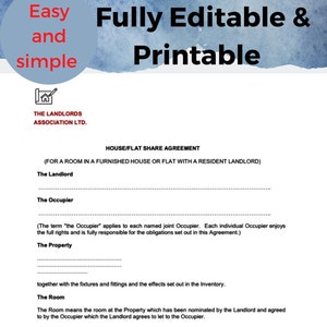 Lodger/rent a Room Tenancy Agreement (RESIDENT LANDLORD) 2025 Fully ...