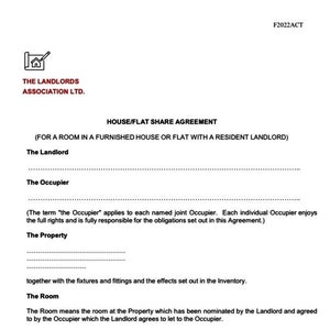 Lodger/rent a Room Tenancy Agreement (RESIDENT LANDLORD) 2025 Fully ...