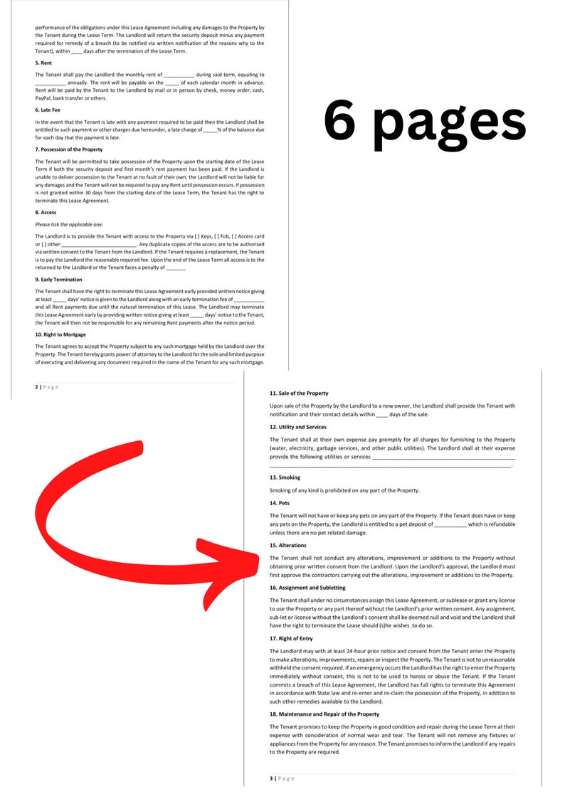 Residential Lease Agreement | Fixed Term or Monthly | All Terms and ...