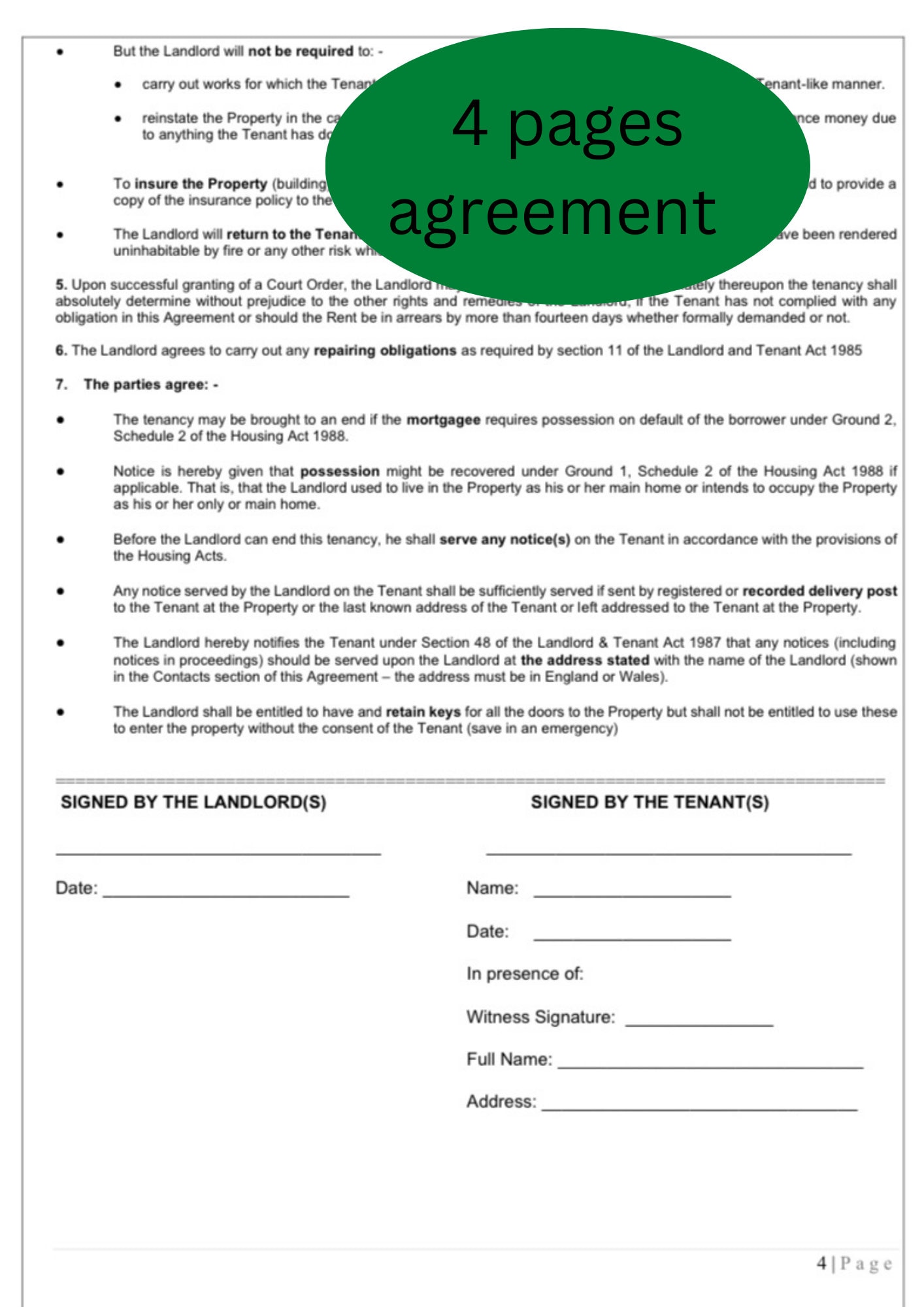 Fully Editable Tenancy Agreement 2025 Rental Agreement Printable Easy ...