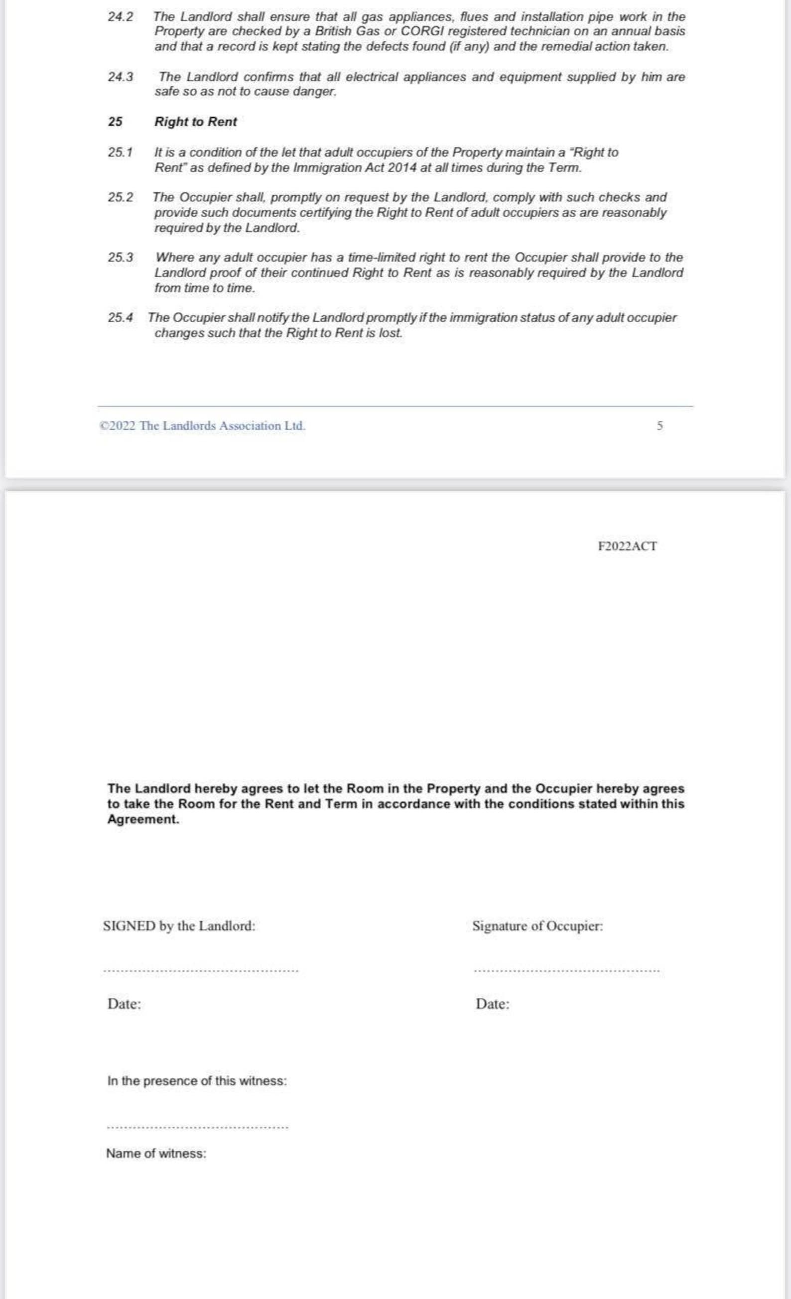 Lodger/rent a Room Tenancy Agreement (RESIDENT LANDLORD) 2025 Fully ...