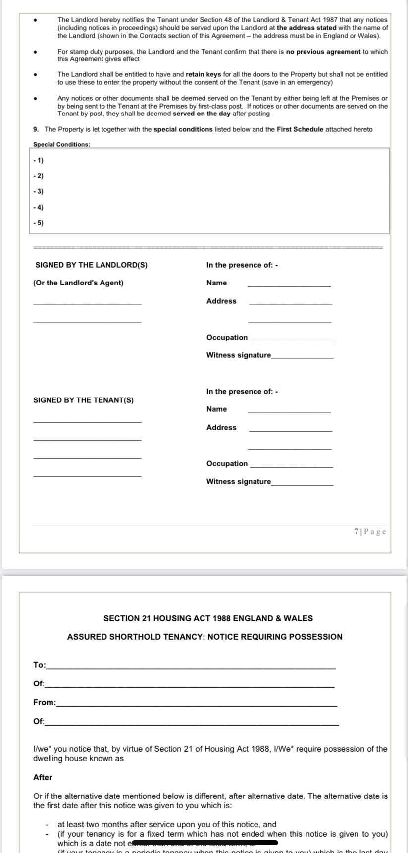 Fully Editable Tenancy Agreement Rental Agreement With Section 21 - Etsy