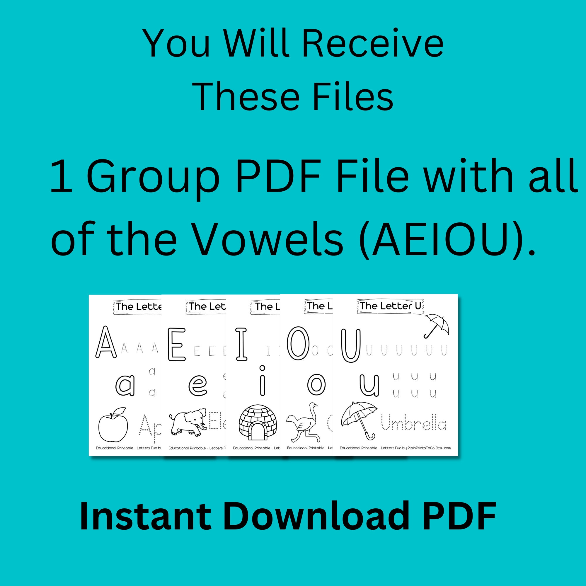 Vowels of the Alphabet Digital File Download, Pdf - Etsy