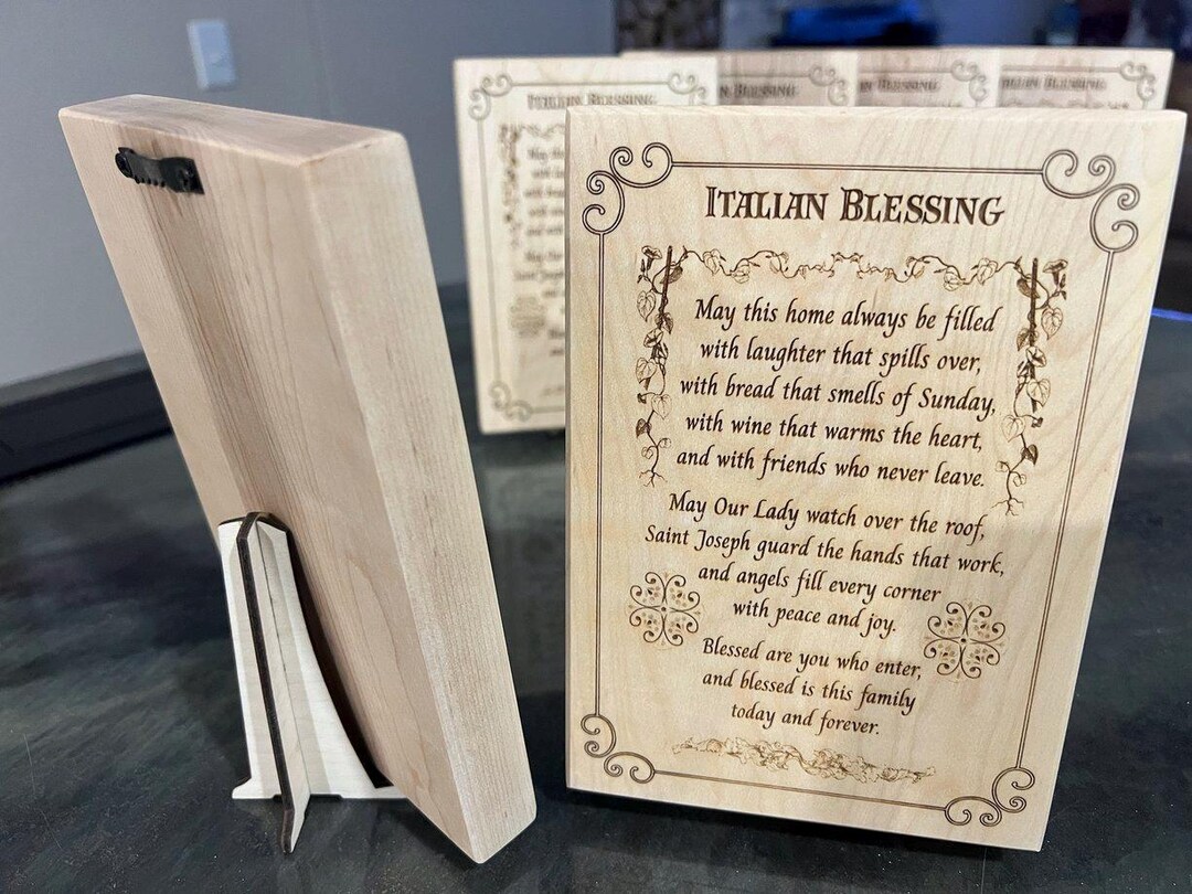 Italian House Blessing Plaque – Solid Maple "may This Home Always Be ...