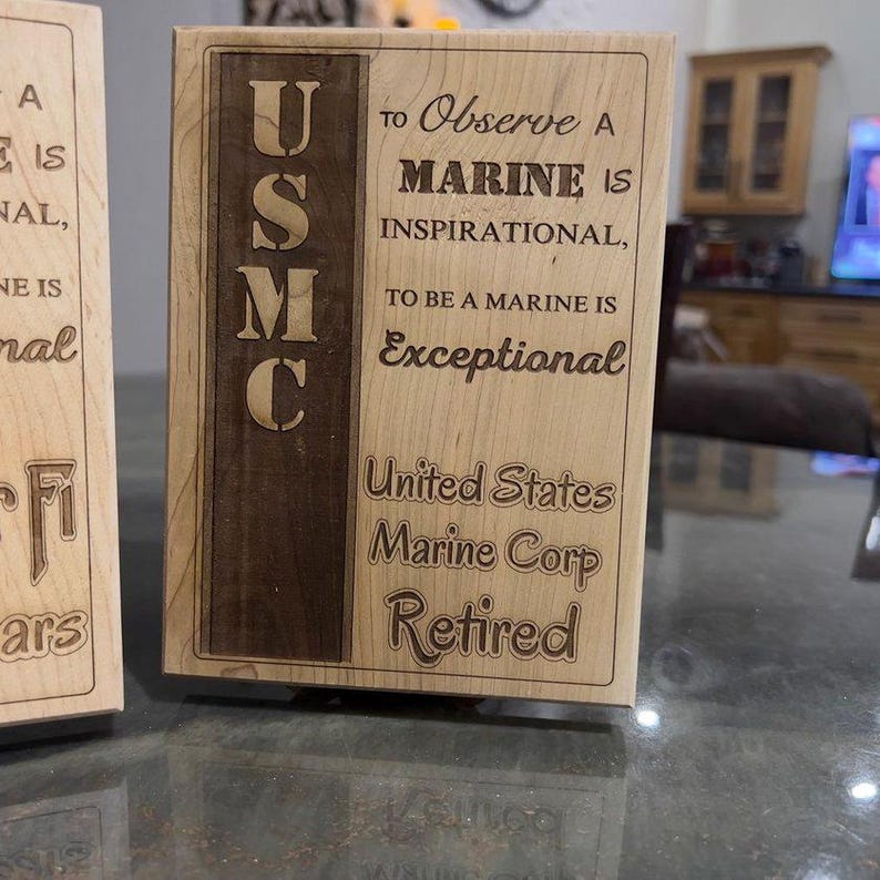 USMC 250th Anniversary Plaque – Solid Maple - Semper Fi - Etsy